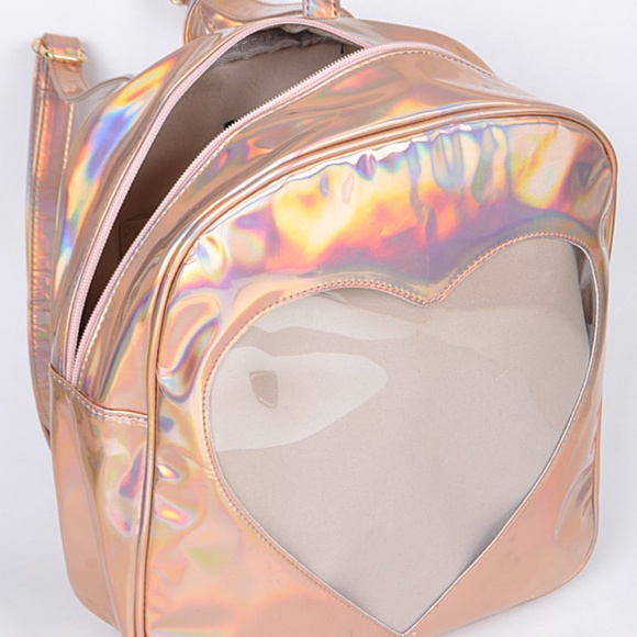 3Am Forever | Bags | Holographic Heart Shape Backpack | Poshmark